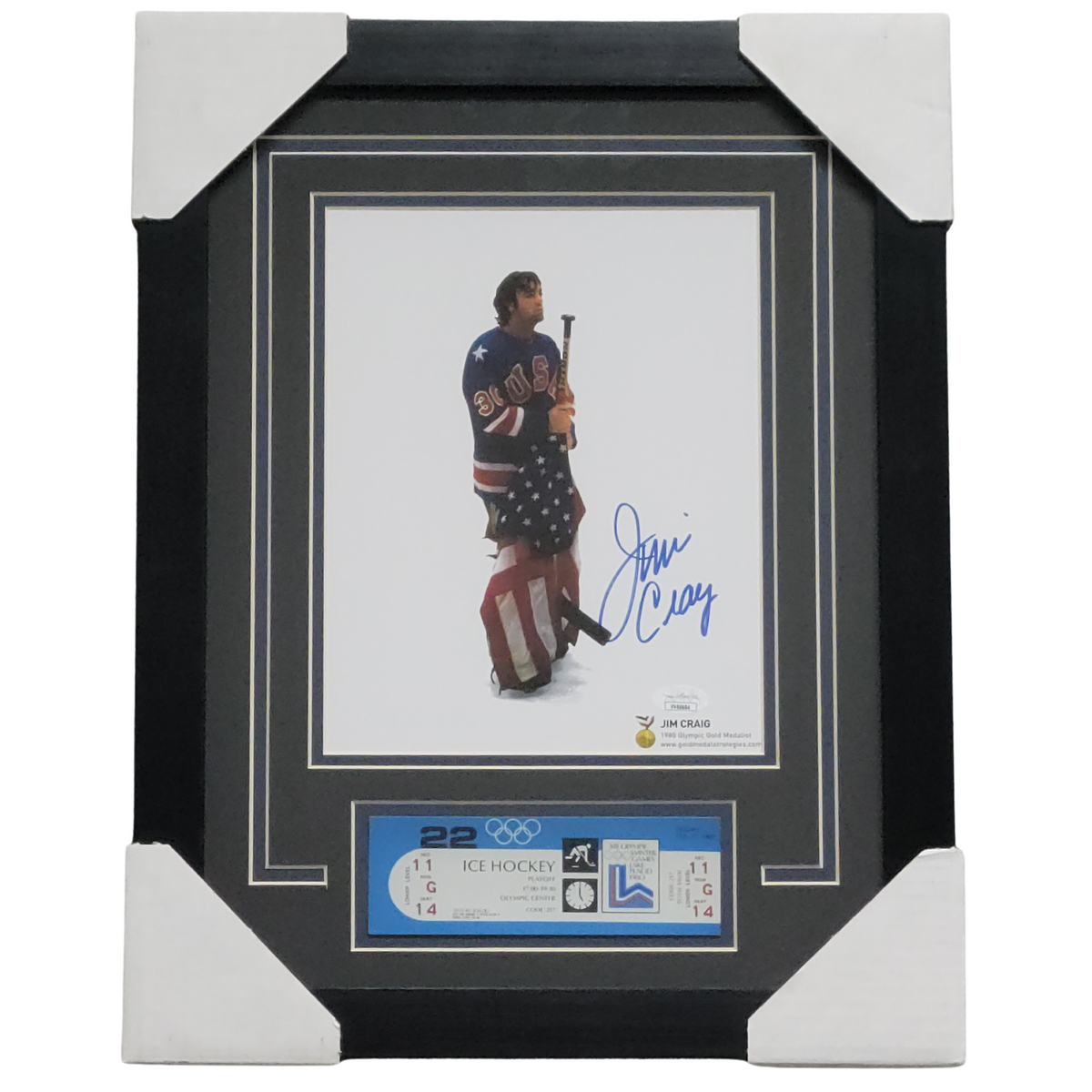 Jim Craig Signed & Professionally Framed 8x10 Replica Ticket Display ...