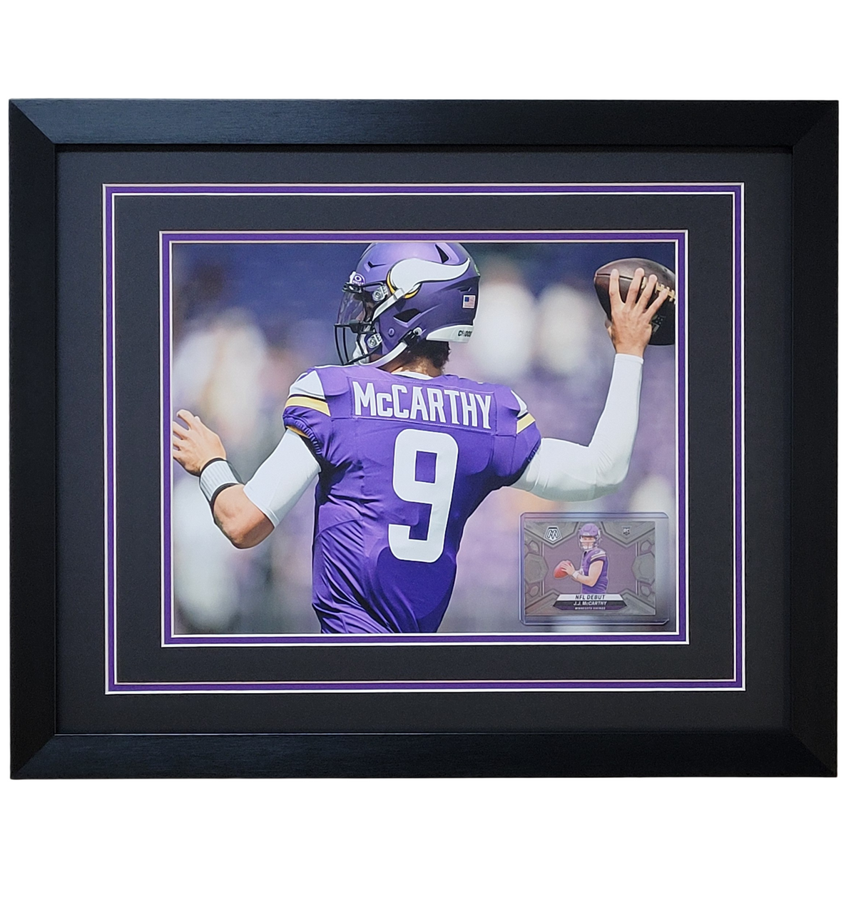 JJ McCarthy Professionally Framed 11x14 Rookie Card Display #3 ...